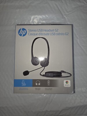 HP Stereo USB-A Headset G2 Wired Noise-Canceling Mic for PC Laptop ...