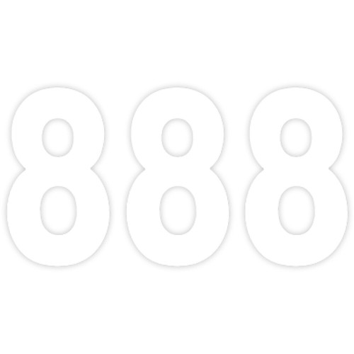 Factory Effex Pro Number 8 - White - 7" | 02-4358 | eBay