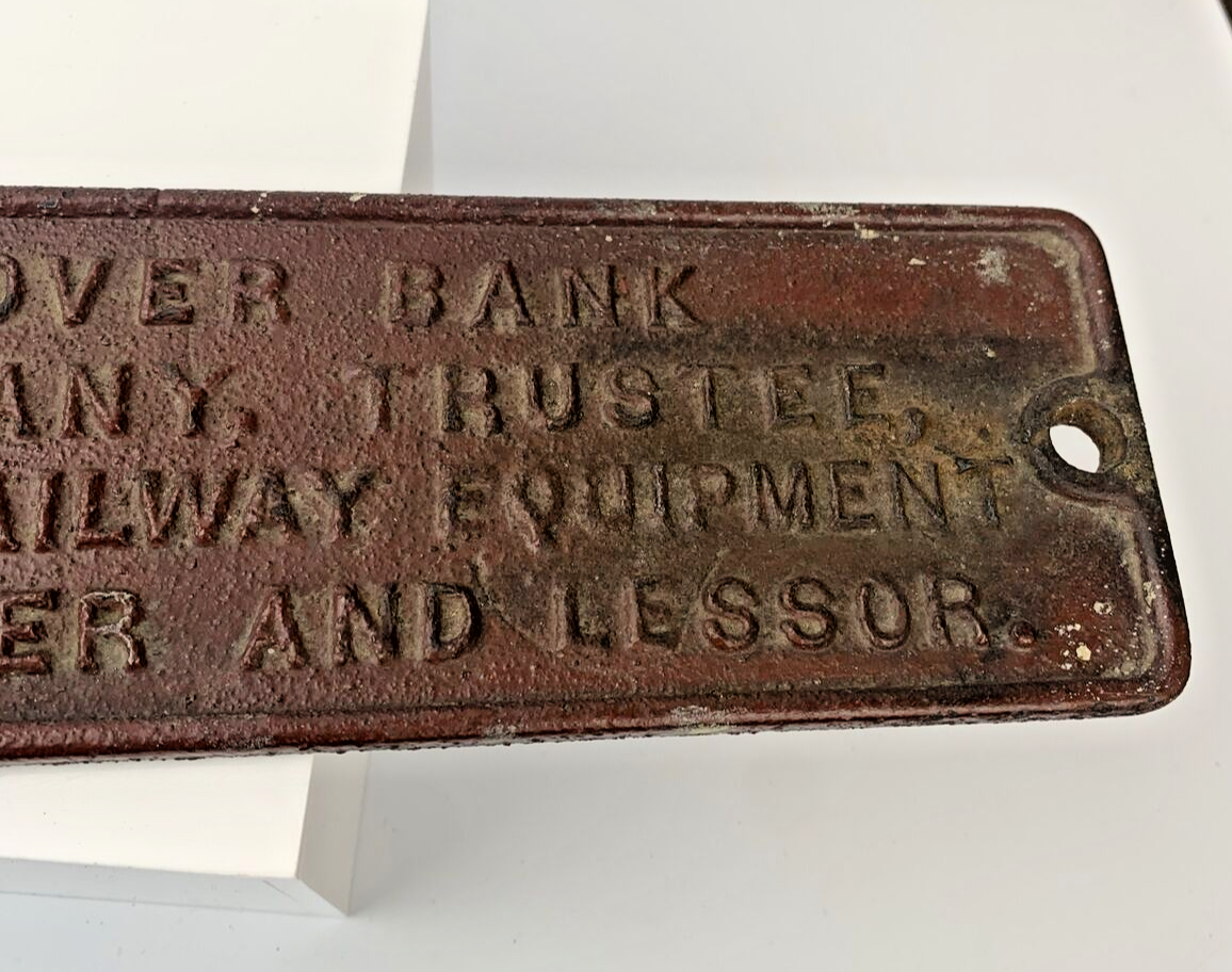 Wisconsin Cental Railway Equipment Trust Plate Maroon Iron Central ...