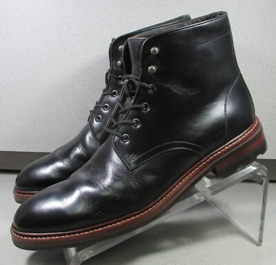 246091 MSBT50 WELCH MENS SHOE 9 M BLACK LEATHER LACE UP BOOT JOHNSTON ...