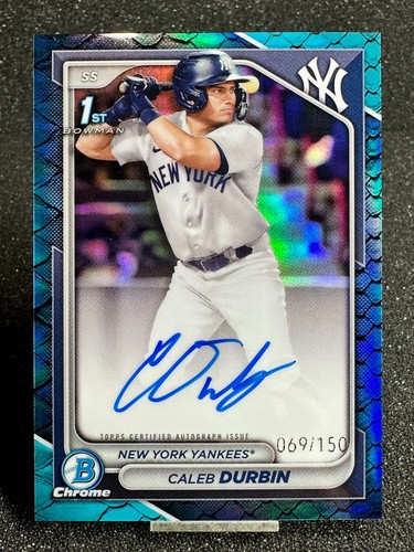 2024 Bowman Chrome 1st Prospect Auto CALEB DURBIN Reptilian Blue /150 ...