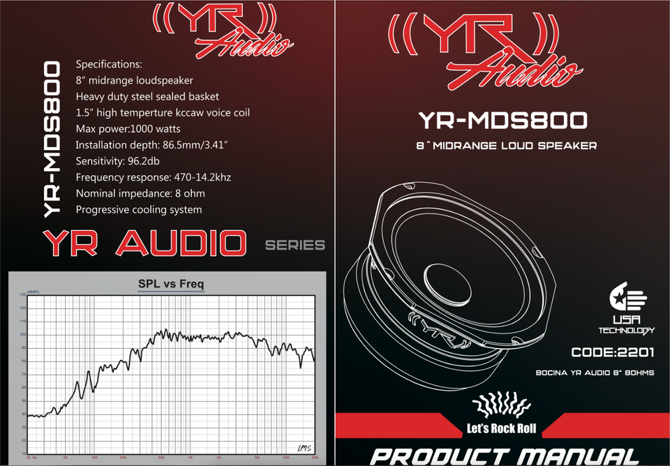 NEW YR AUDIO 8″ YR-MDS800 1000W 8OHMS LA MID-RANGE SPEAKER | eBay