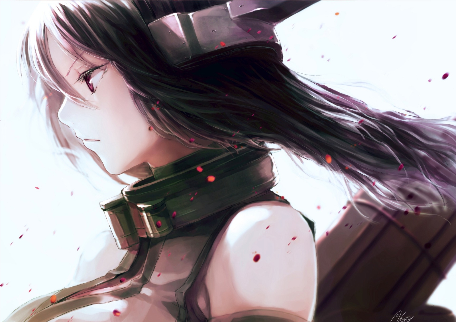 Anime girls kantai collection nagato face profile long Playmat Game Mat ...