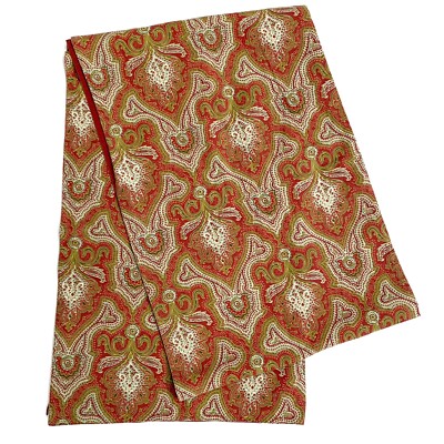 Pottery Barn Red Green Paisley Table Runner Linen Cotton Holiday 18x108 ...