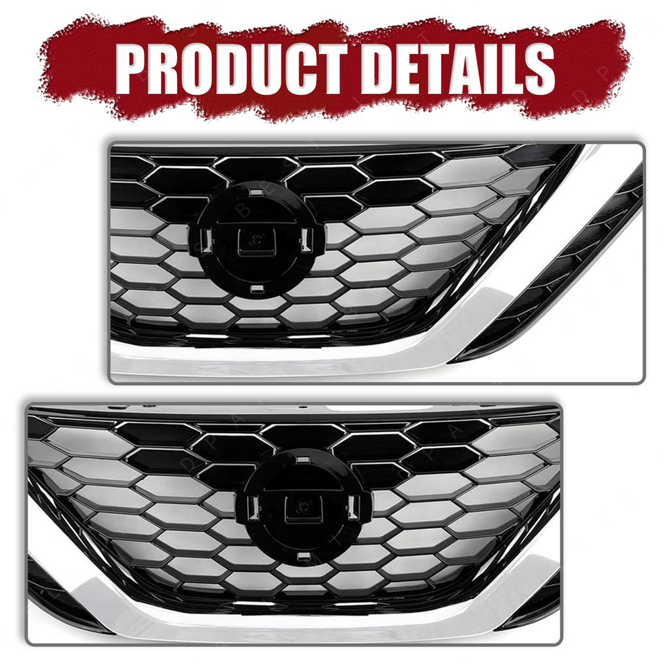 Front Chrome & Black Grille For 2016-2018 Nissan Sentra Bumper Grill ...