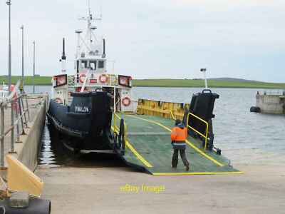 Photo 12x8 The Eynhallow at Rousay pier Brinian Awaiting the return ...