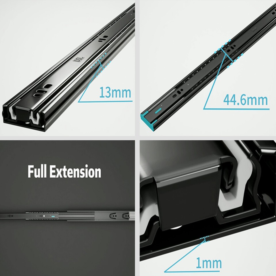 DSL 10-24'' Soft Close/Push to Open Pair Fully Extension Drawer Slide ...
