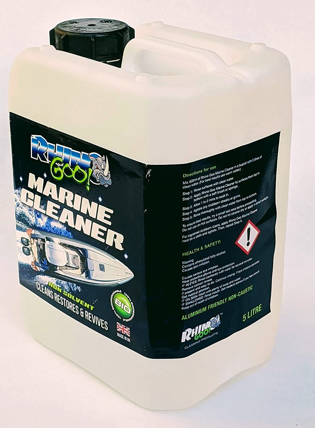 Rhino Goo Marine Cleaner, Concentrated Boat Cleaner, 5L Water Repellent ...