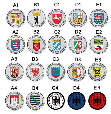 GERMAN LICENSE PLATE LAND SEAL STICKERS + TUV DECALS VINYL NUMBER CAR ...
