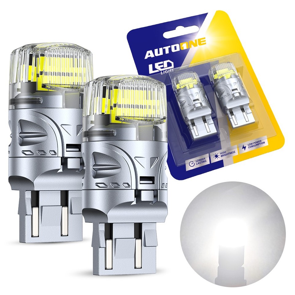 2X 7443 7441 LED BRS White Reverse Backup Brake Tail Stop Parking ...