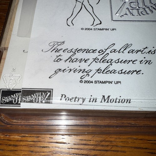 STAMPIN' UP Rubber Wood Stamp Poetry In Motion 4 Stamps 2004 New Never ...