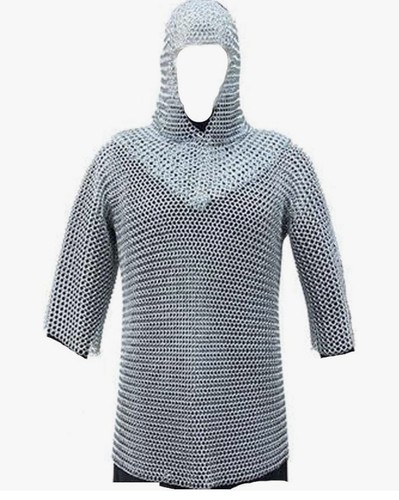 Medieval Haubergeon Butted Chain Mail Replica Armor XL Shirt Coif ...
