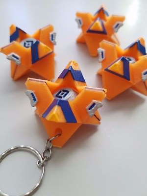 Ghost Shell Fan Made Destiny Keychain Ring Orange Vanguard Shell ...