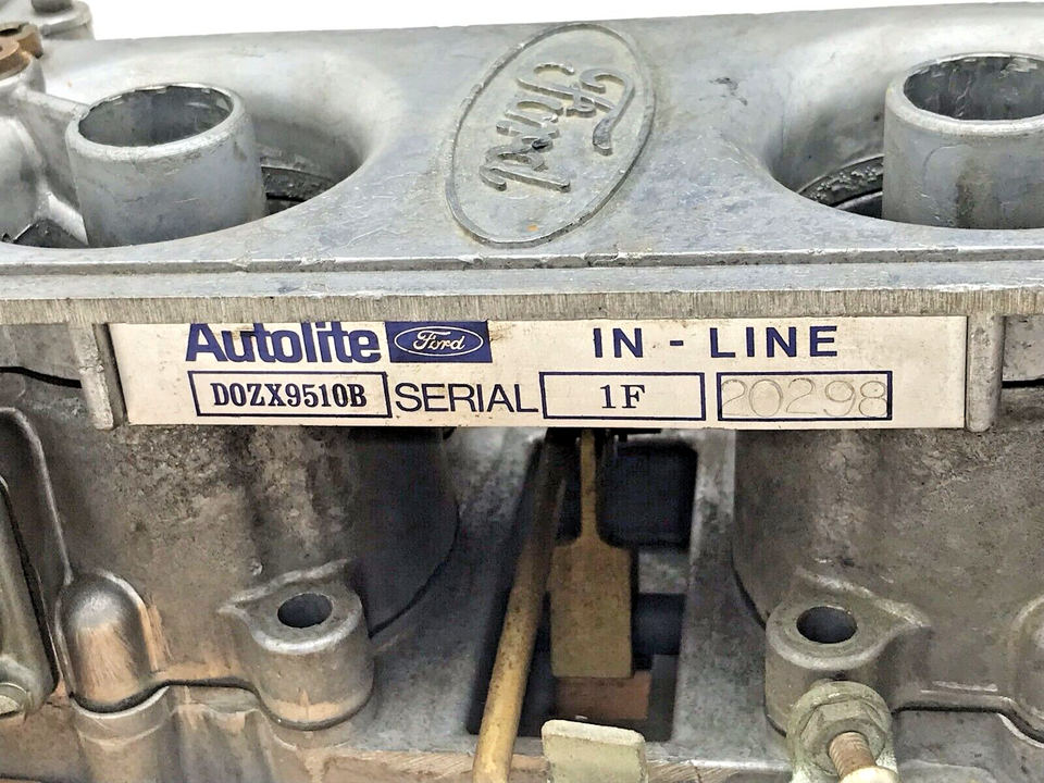 1970 Cross Boss NOS Autolite Ford Carbs 302 4V Inline Induction Intake ...