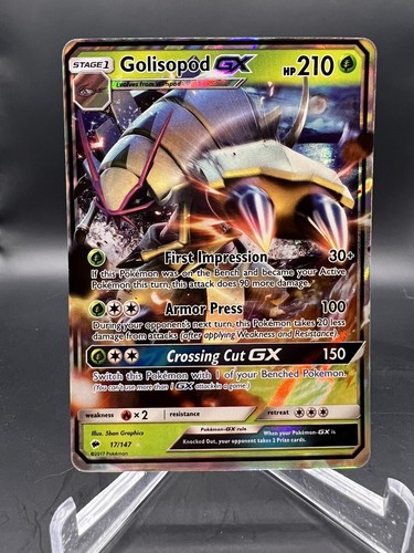 Pokemon Golisopod GX 17/147 Burning Shadows Card Near Mint Ultra Rare ...