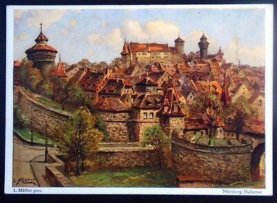 “Nurnberg, Hallertor” (Ludwig Mossler, 1902-1949), Original Painting | eBay