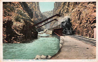 Vintage Steam Train Royal Gorge Hanging Bridge Colorado Railroad ...
