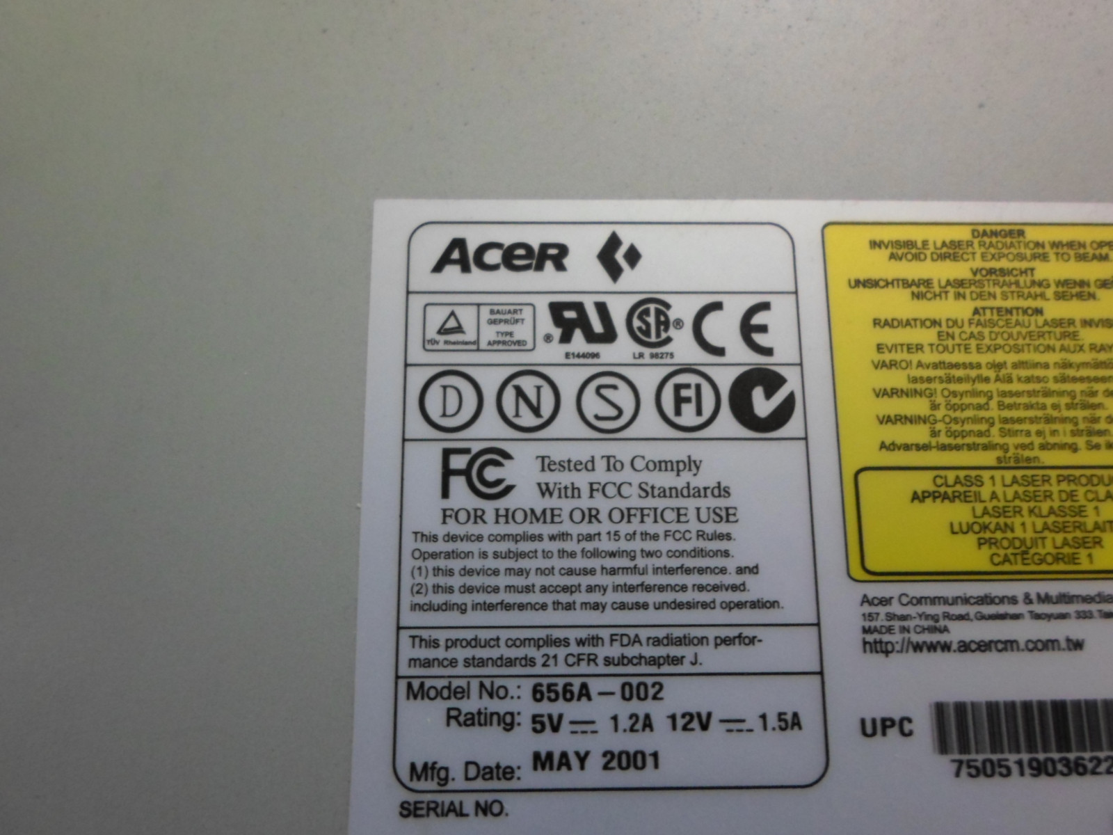 ACER656A-002 56X MAX IDE CD-ROM DRIVE USED & TESTED | eBay