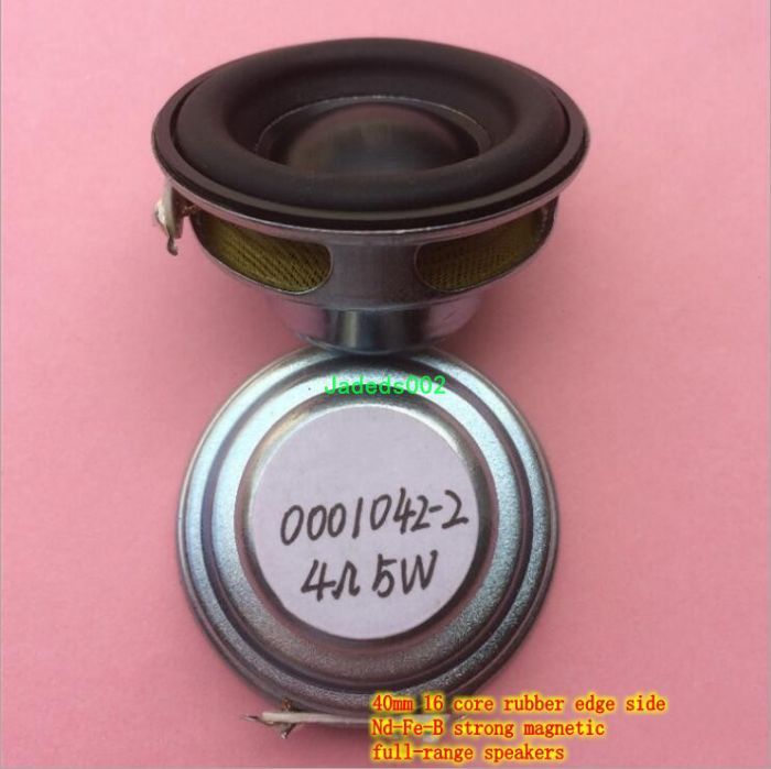 2pcs Full-range speaker 4Ω 5W 4ohm Rubber edge 40mm Round loudspeaker ...