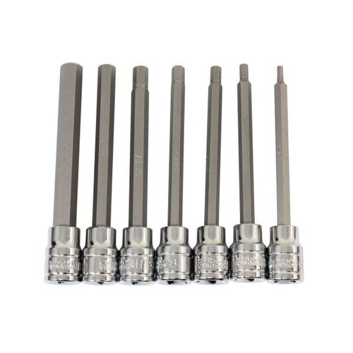 US PRO Tools 7pcs 3/8” dr 110mm Long Hex / Allen Bit Sockets 3mm-10mm ...
