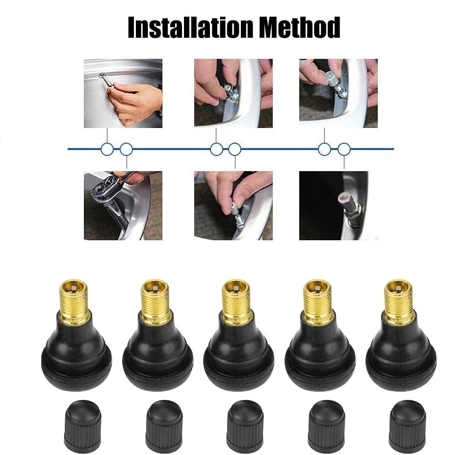 25Pcs TR412 Tubeless Tire Valve Stems Stubby for ATV, Lawn Mower, Etc ...
