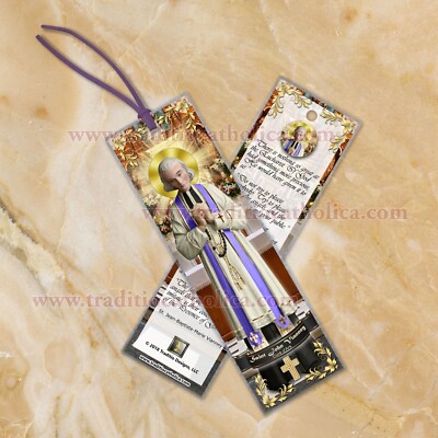 Saint St. John Vianney, France laminated Bible Scripture bookmark. | eBay