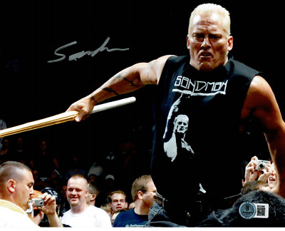 WWF SANDMAN autographed 8x10 photo holding wood Beckett Hologram ** | eBay