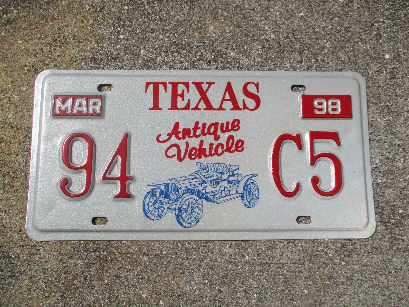 Texas Antique Vehicle license plate # 94 C5 | eBay