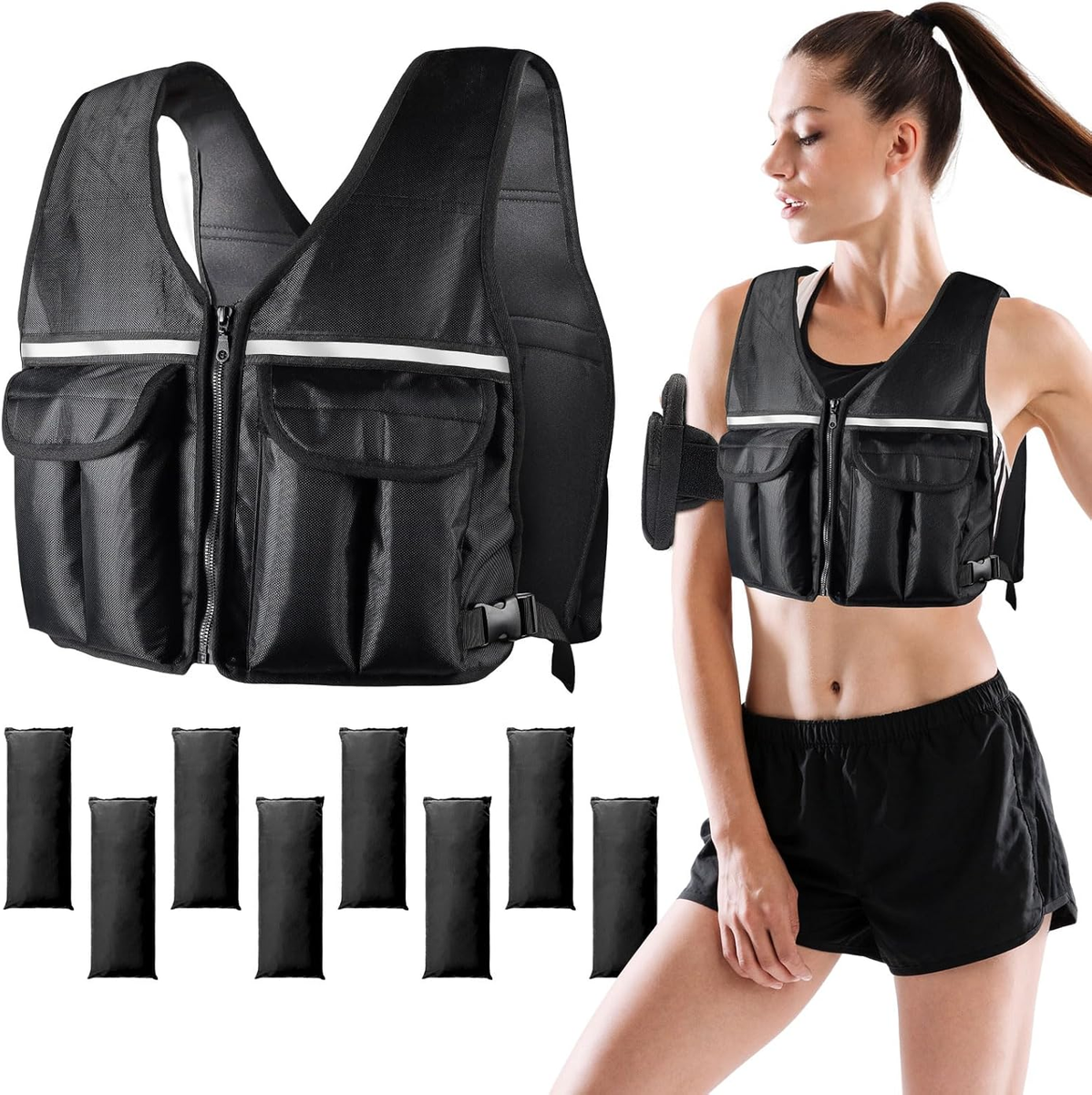 Removable Weight Exercise Vest Bokton Adjustable Weighted Vest – 4-10 ...