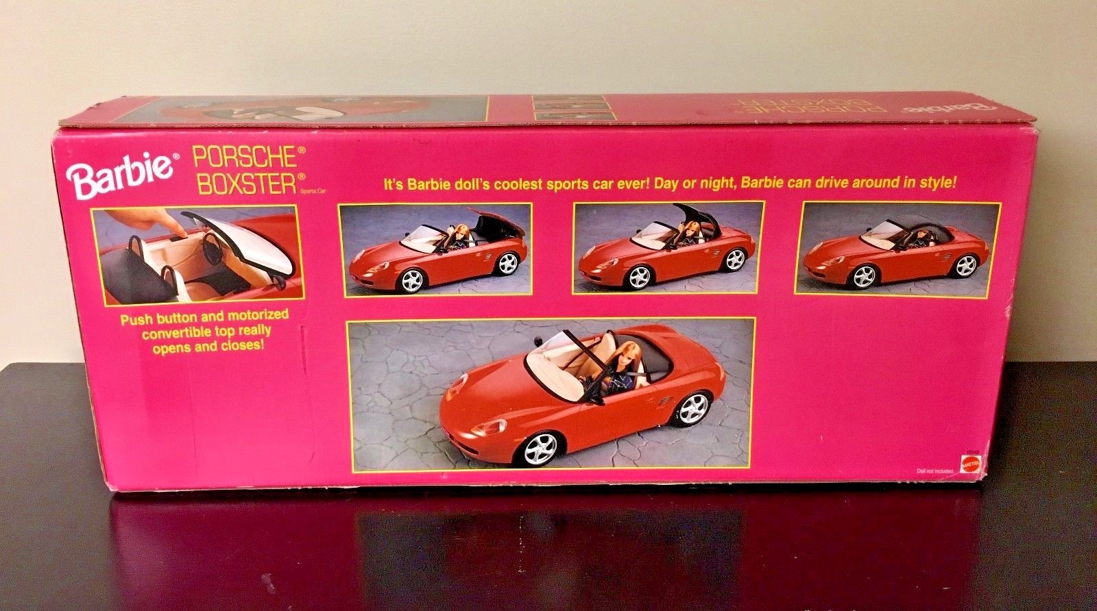 Rare 1998 Barbie Porsche Boxster Red Sports Car Motorized Convertible ...