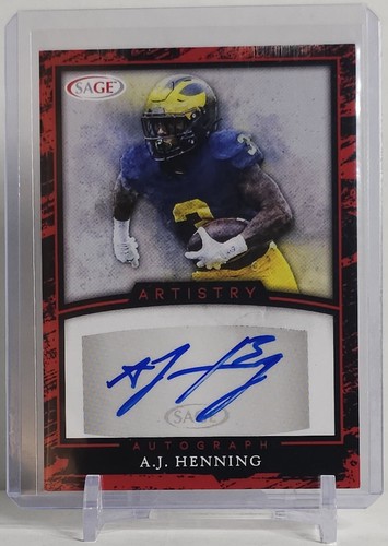 2022 SAGE Artistry Autographs - Red AJ Henning | eBay