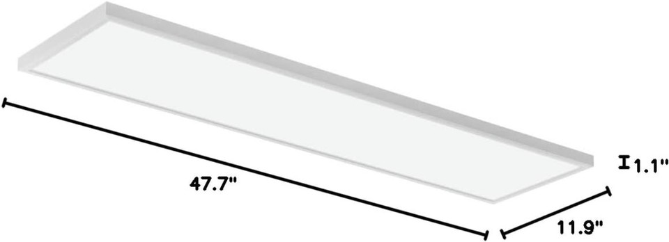 Slim Profile 1x4 Indirect LED Ceiling Light - 4000 Lumen, App Control ...