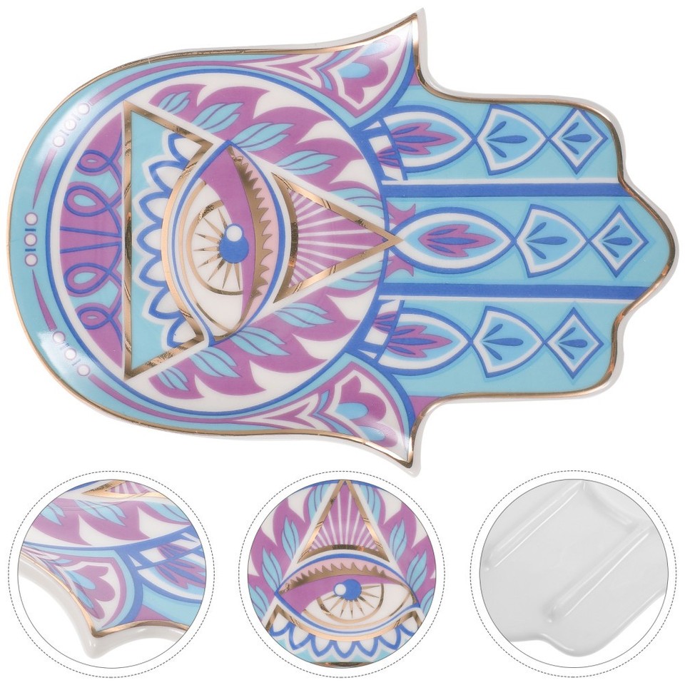 Ceramic Tray Evil Eye Tray Jewelry Display Plate Trinket Display Tray ...