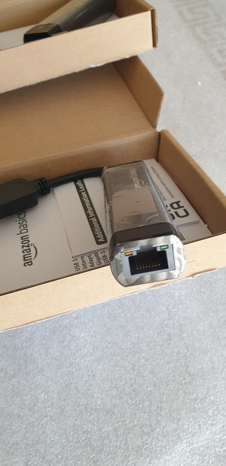 Amazon Basics USB 3.0 to 10/100/1000 Gigabit Ethernet Internet Adapter ...