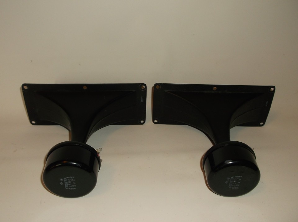 PAIR OF FOSTER 8 OHM 7X3 METAL TWEETER HORNS WORKING! 025N03 Japan ...