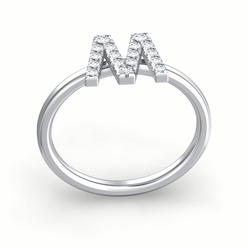 10K White Gold Diamond C Initial Band Ring 1/10ct Size 7 Holiday Gift ...