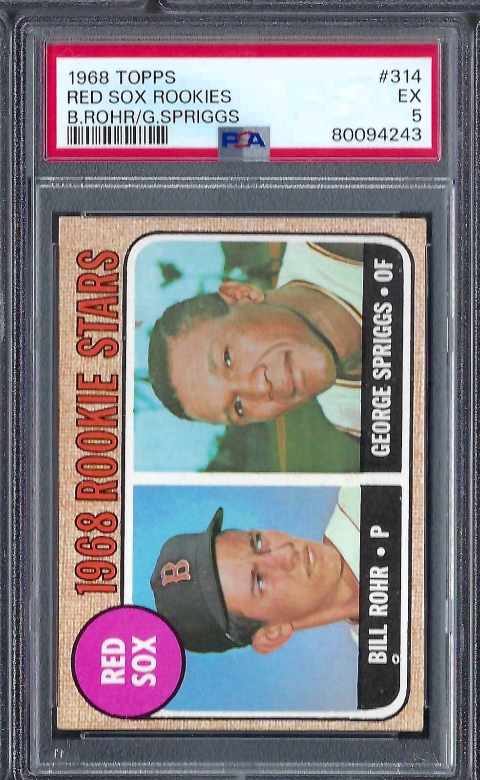 1968 Topps - 1968 Rookie Stars George Spriggs, Billy Rohr #314 for sale ...