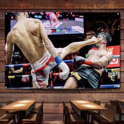 Gym Fighting Hall Wall Art Decor Poster Tapestry Muay Thai Boxing ...