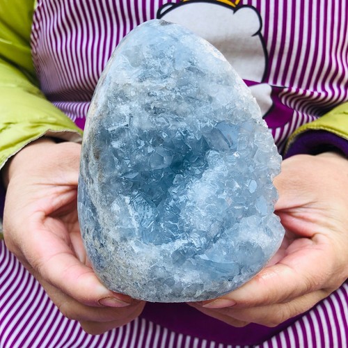 2.9LB Natural Beautiful Blue Celestite Crysta Geode Cave Mineral ...