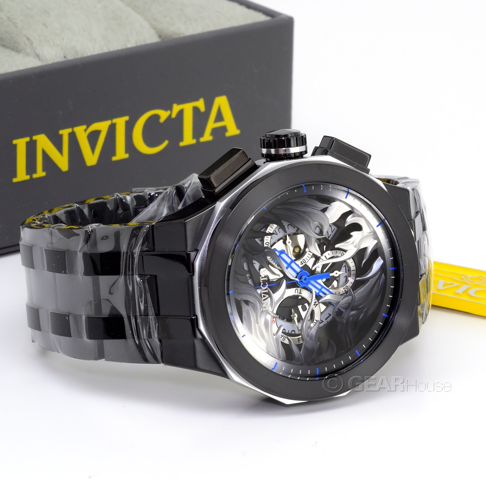INVICTA Speedway Swiss Mov't Mens Chronograph Watch, Black Silver Blue ...