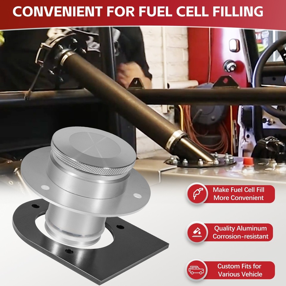 17-2530 Aluminum Fuel Tank Filler Neck, Gas Cap And Weld-On Steel ...