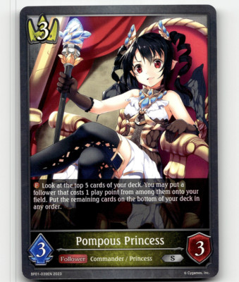 Shadowverse Evolve - Pompous Princess - Advent of Genesis - Silver | eBay