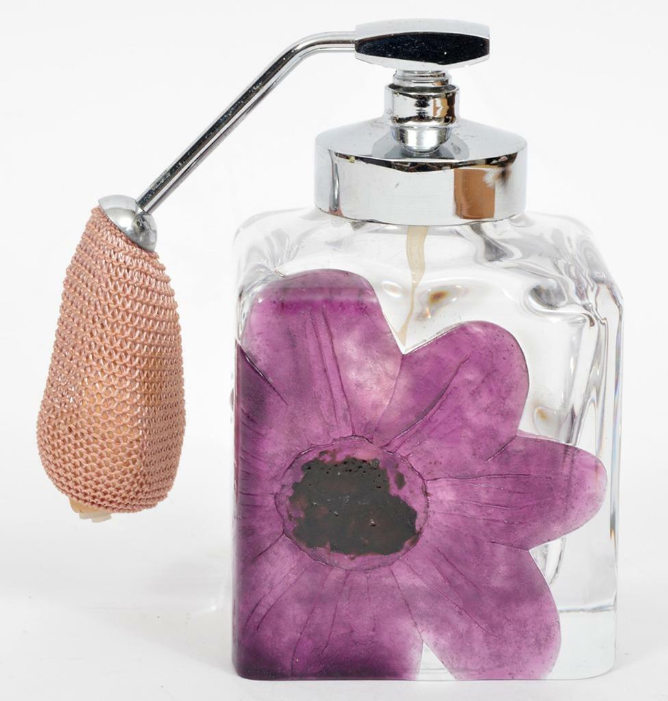 Daum Crystal, France, COPPELIA Two Tone Purple Flower Perfume Bottle w ...