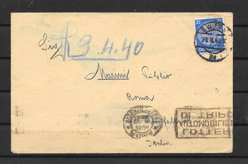 GERMANY - 1940 Cover to Italy with Geoffnet Censorship Strip | eBay