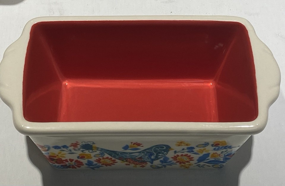 Pioneer Woman 6” Stoneware Mini Ceramic Loaf Pans(2)With 100 Recipes In ...