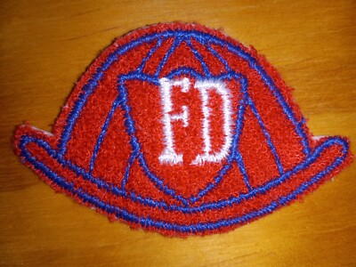 New FD Fire Department Helmet Patch - Red & Blue Firefighters Crest ...