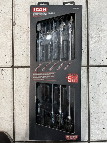 ICON Extra Long Professional Double Box Flex Ratcheting Wrench Set, 4 ...