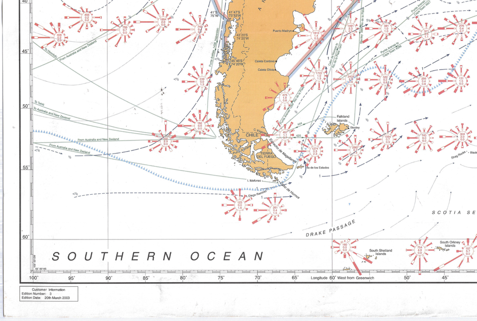 5125(5) Routeing Chart South Atlantic Ocean May Map Chart Maritime ...