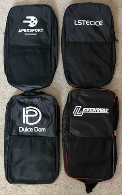 NEW Lot of 4 Black PICKLEBALL PADDLE CARRY CASES, Dulce Dom, Apexsport ...