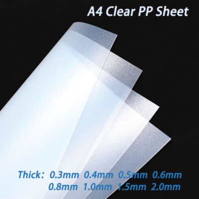 A4 Clear Polypropylene Plastic Sheet Thick 0.3mm-2mm Model Making, Arts ...